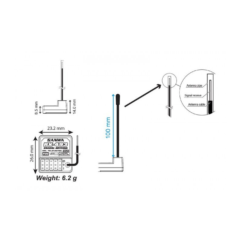 SANWA RX-493 FH5 SRX RESPONSE RECEIVER